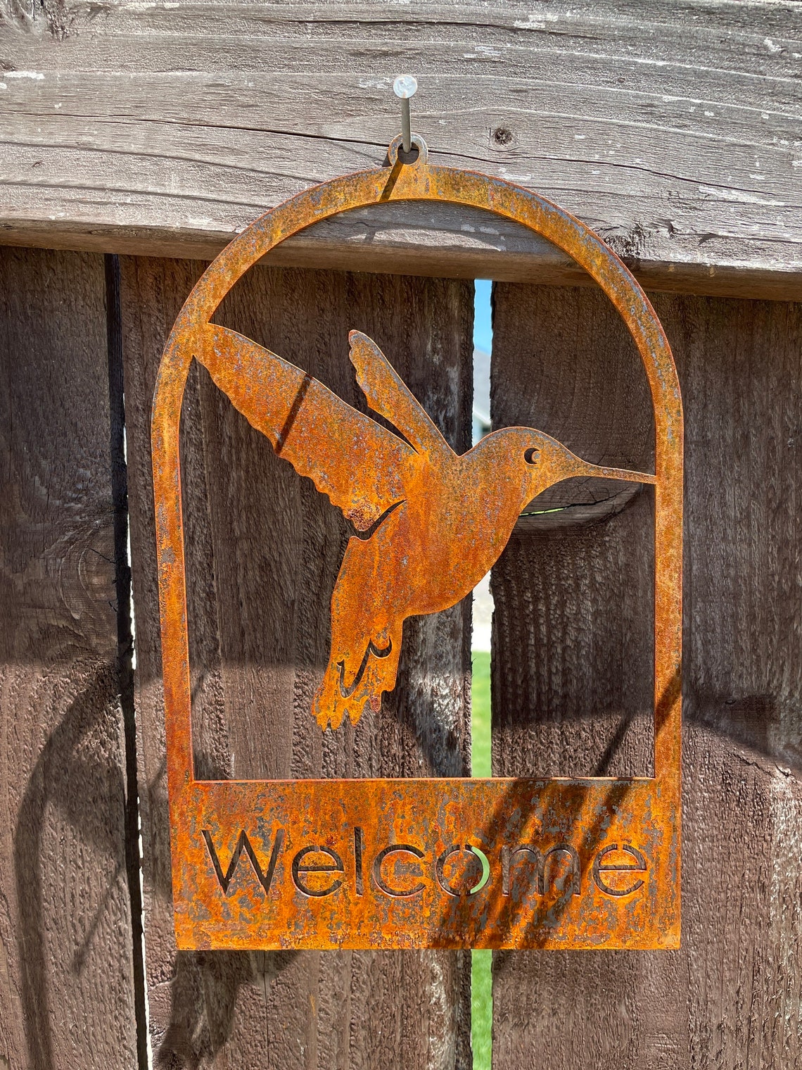 Hummingbird Welcome Metal Sign for Your Porch or Garden / - Etsy