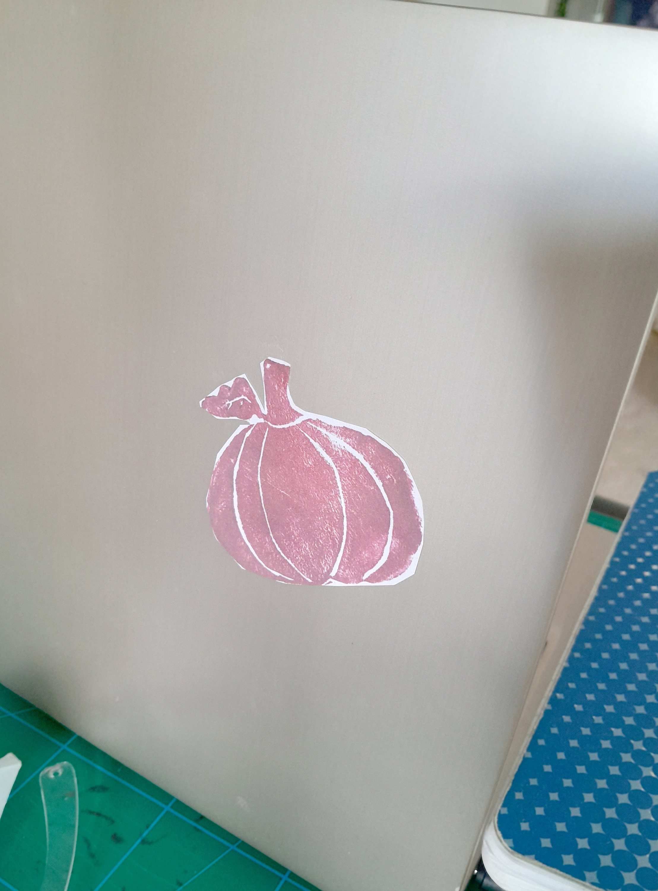 Linocut Art Linocut Sticker Block Printed Sticker Pumpkin - Etsy