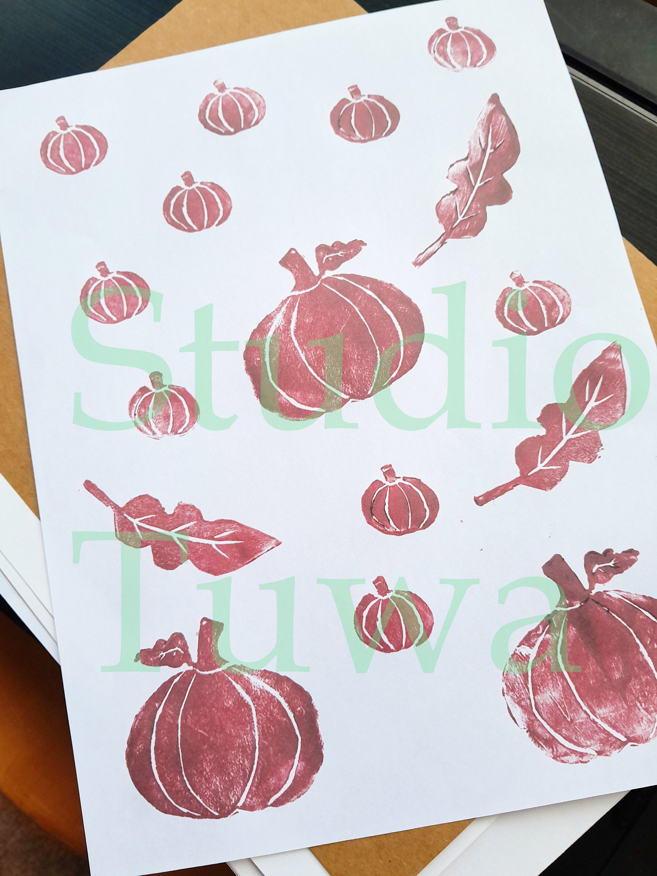 Linocut Art Linocut Sticker Block Printed Sticker Pumpkin - Etsy