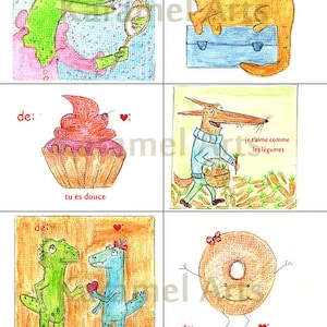 Printable French Valentine Cards Cartes Imprimables De La Saint ...