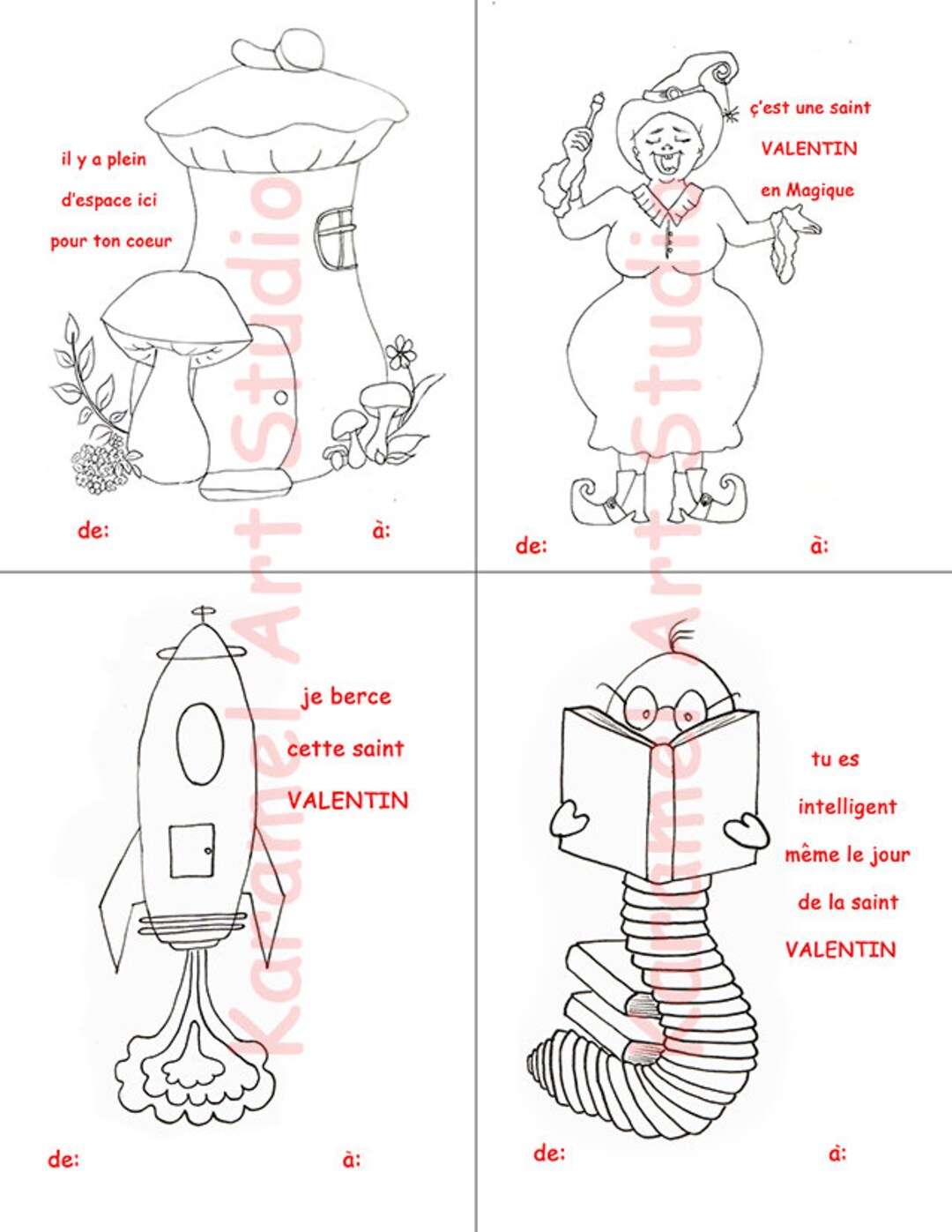 Kids Coloring Cards French Coloring Cards Kids Coloring Page Cartes à ...