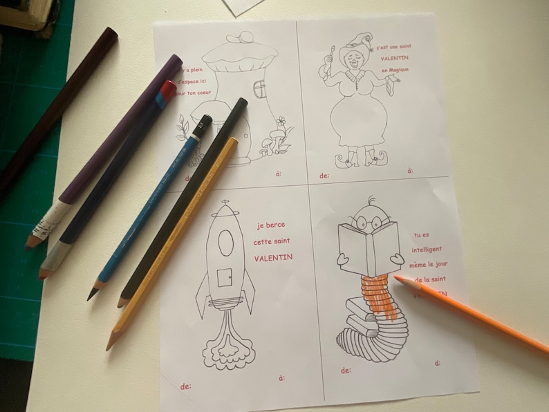 Kids Coloring Cards French Coloring Cards Kids Coloring Page Cartes à ...