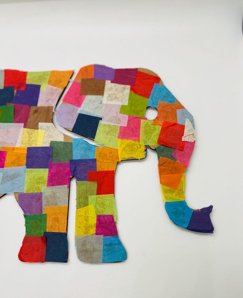 Elmer Elephant Art Kit: Recycled Cardboard Craft, Kids DIY Project - Etsy
