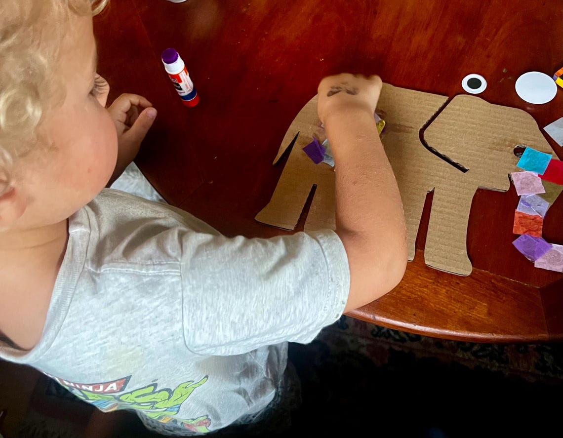 Elmer Elephant Art Kit: Recycled Cardboard Craft, Kids DIY Project - Etsy