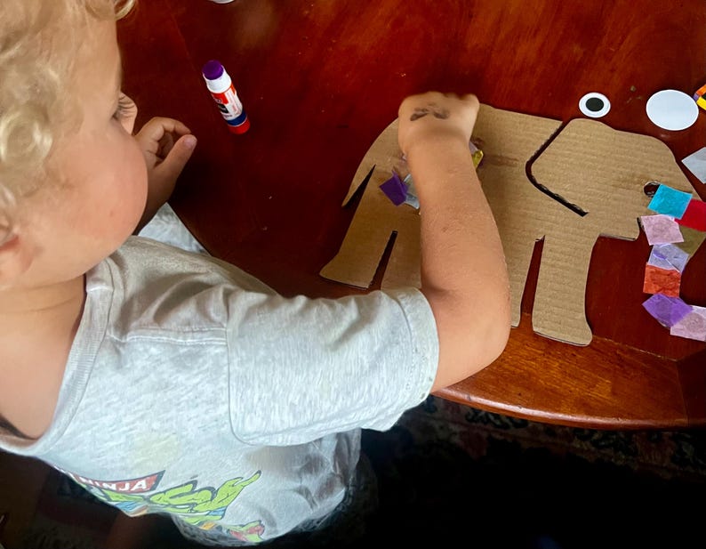 Elmer Elephant Art Kit: Recycled Cardboard Craft, Kids DIY Project - Etsy