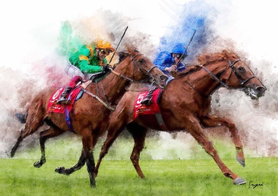 Art & Collectibles Watercolor Tote. More Race Horses on request Unique ...