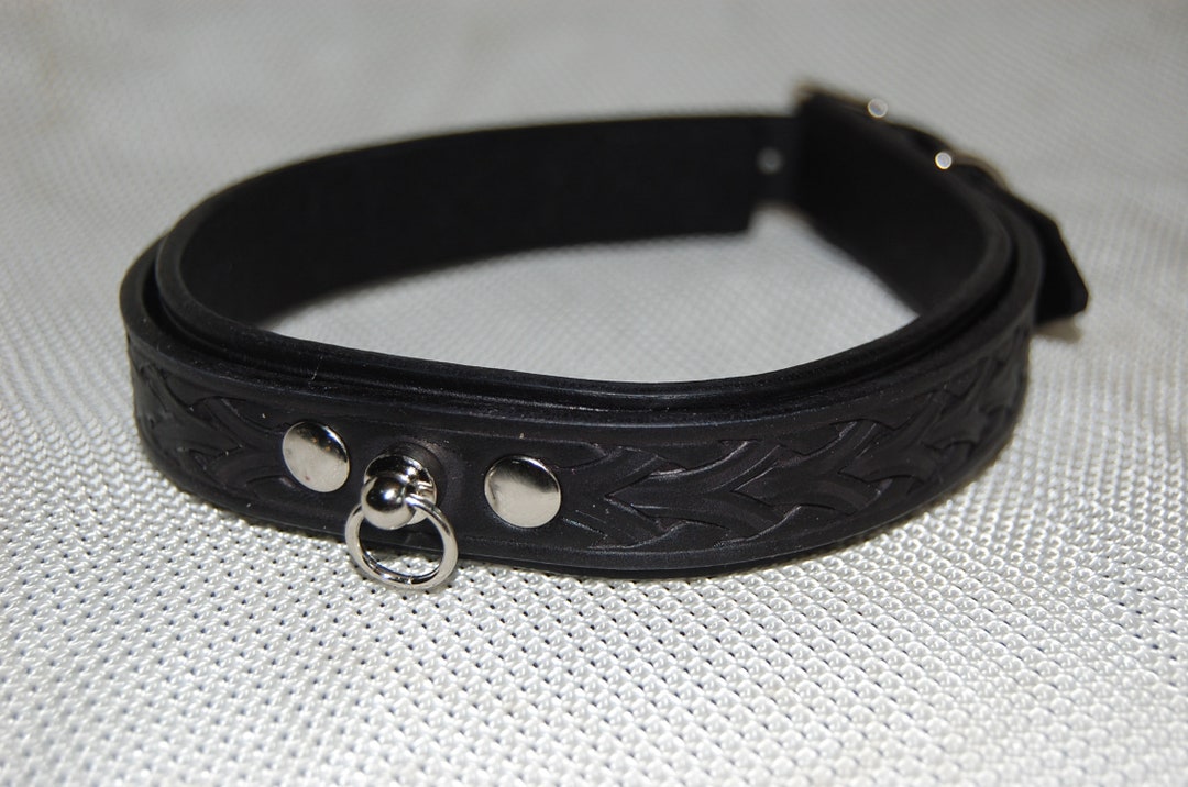 Leather Choker Bondage Collar Day Collar Slave Collar Punk Gothic Weave ...