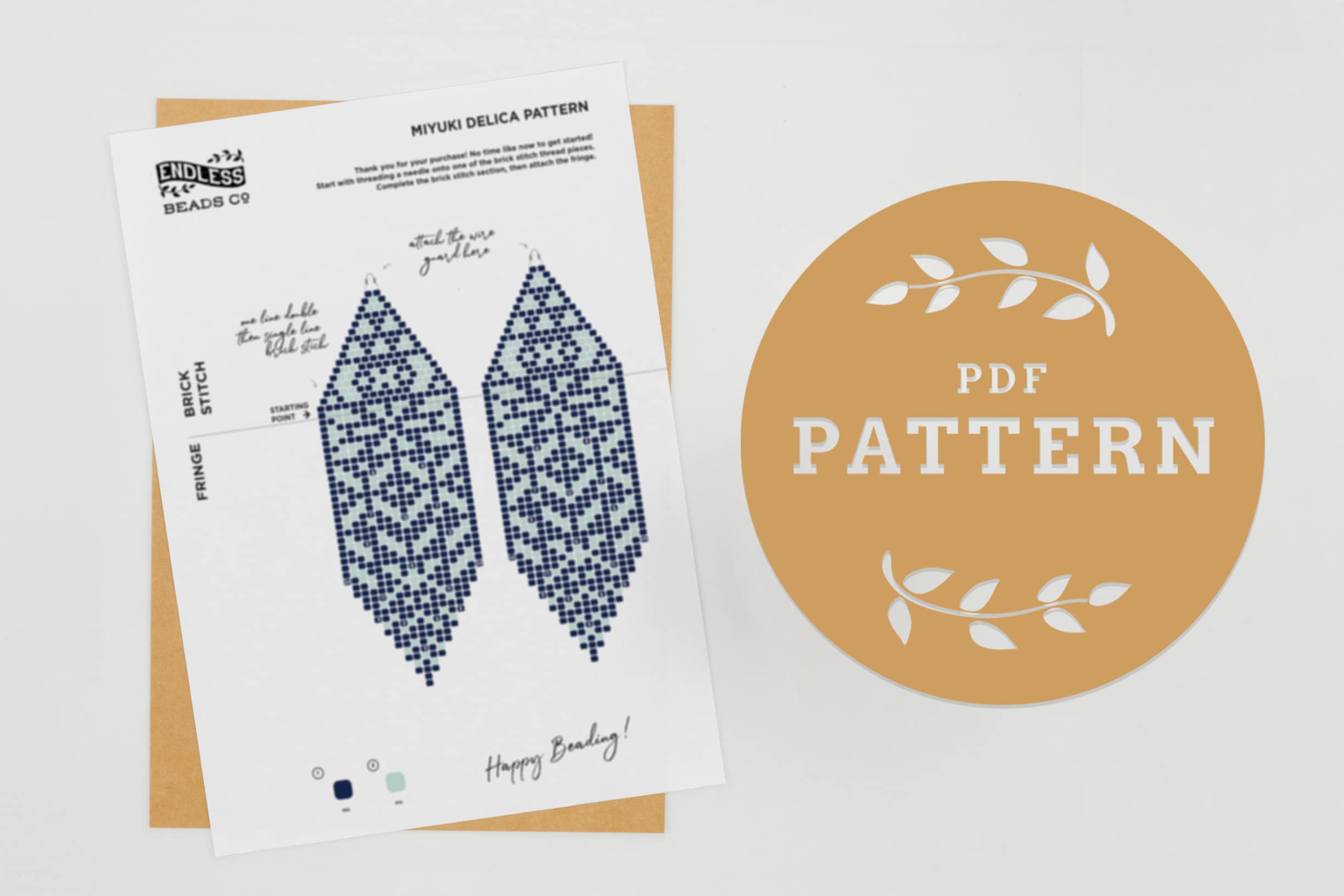 The Scandinavian Folklore Pattern Bead Fringe Earrings Pattern ...