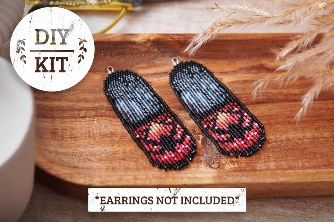 The Stranger Things "upside-down" Inspired Beaded Fringe Earrings KIT ...