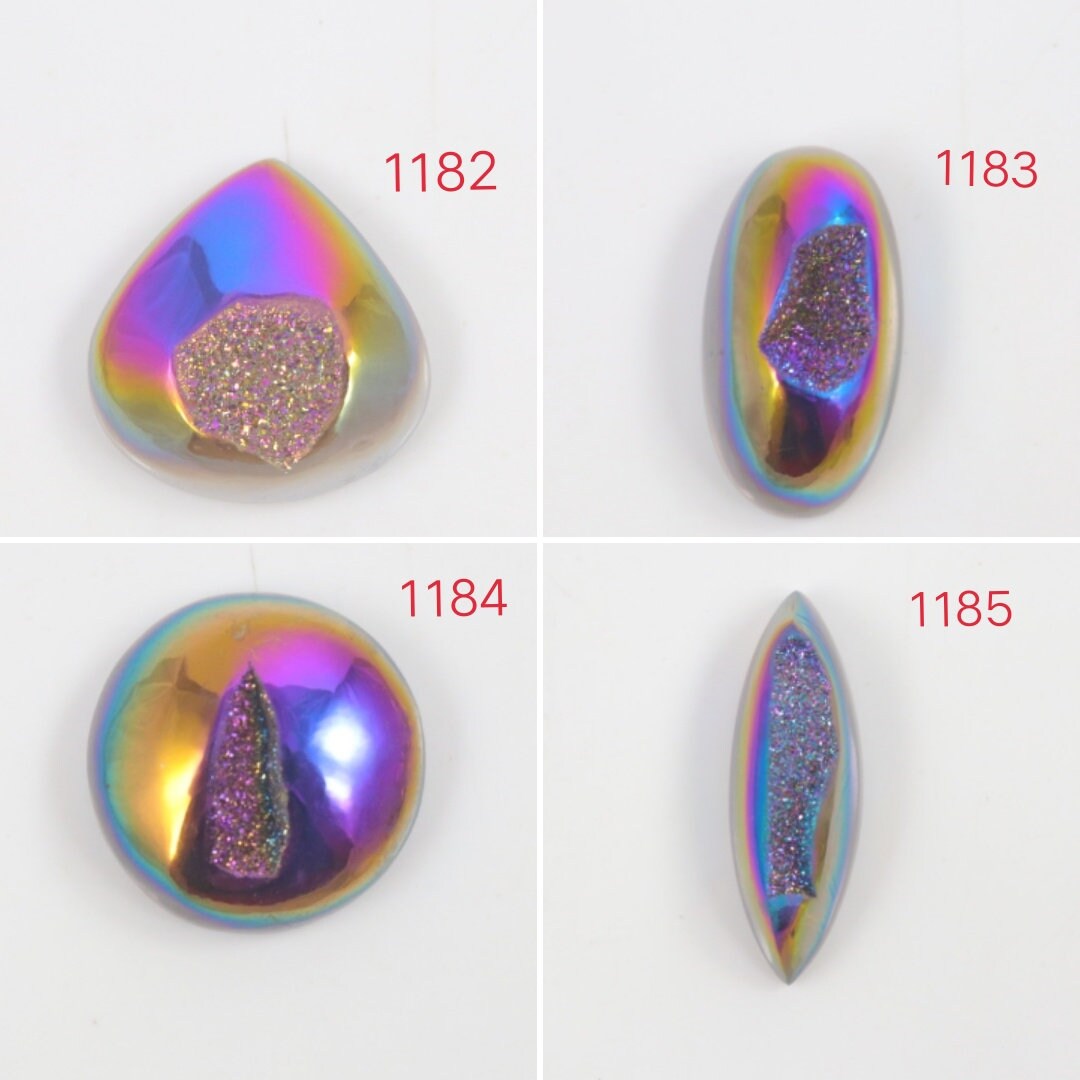 Multi Color Beautiful Rainbow Titanium Druzy, Natural Titanium Druzy ...