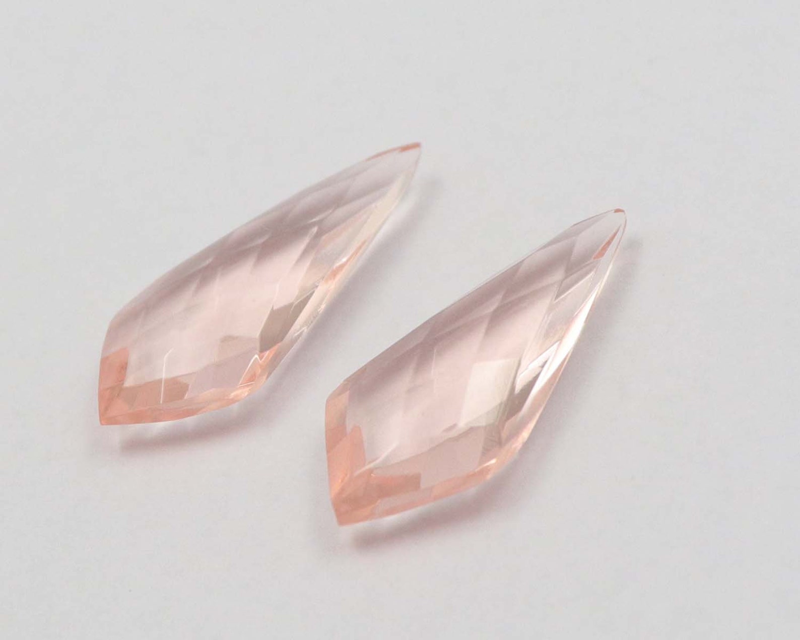 1 Match Pair Morganite Quartz Gemstone Morganite Quartz - Etsy
