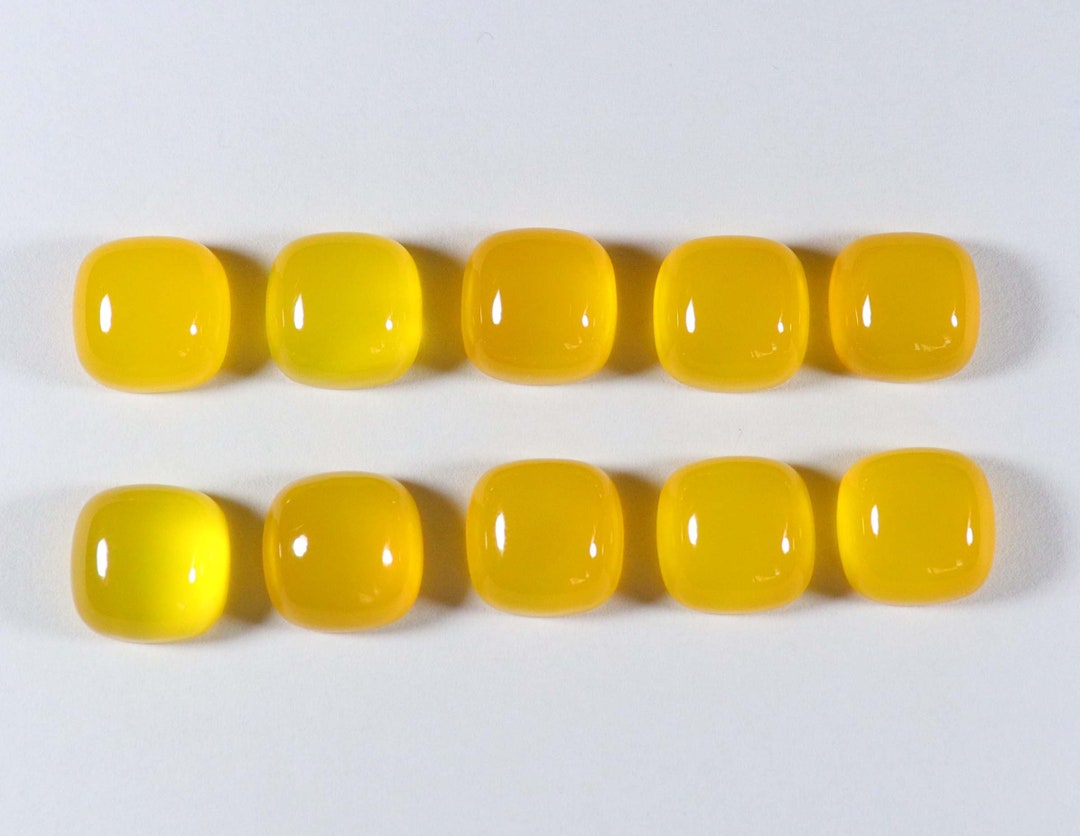 Mango Chalcedony Cabochon Gemstone, Calibrated Size Cushion, Jewelry ...