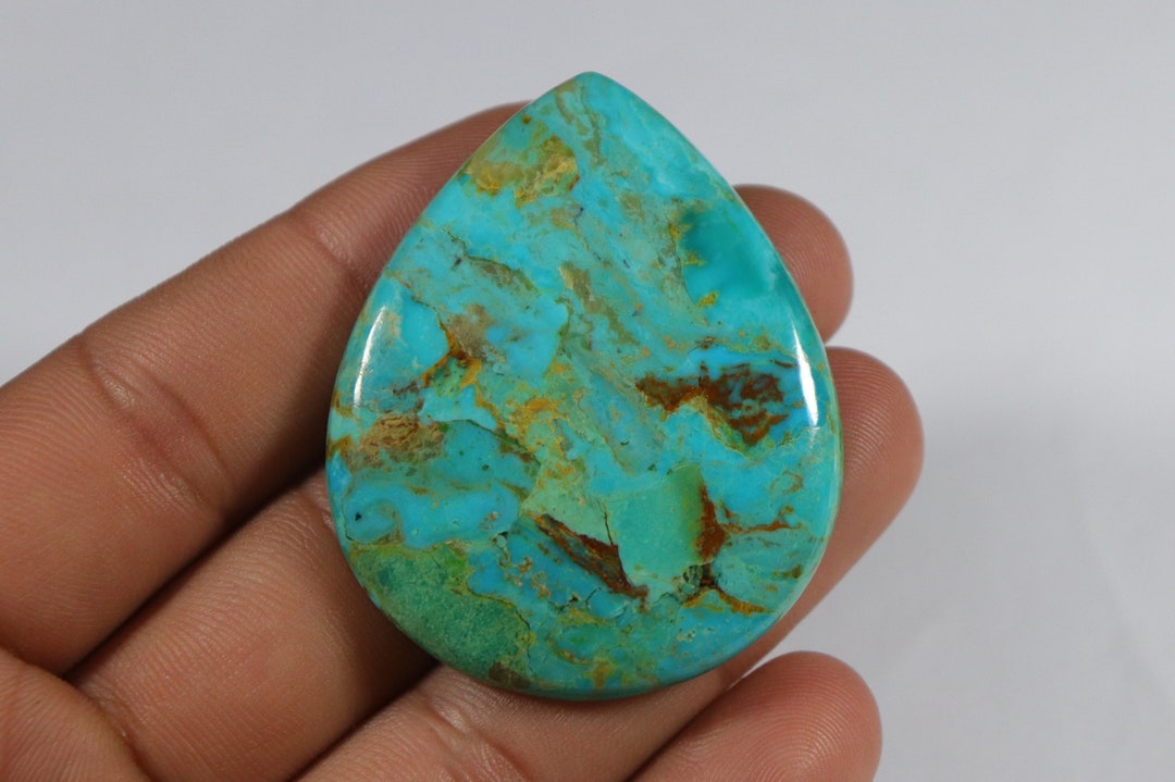 Arizona Turquoise Big Cabochon, Natural Turquoise Smooth Gemstone, Pear ...