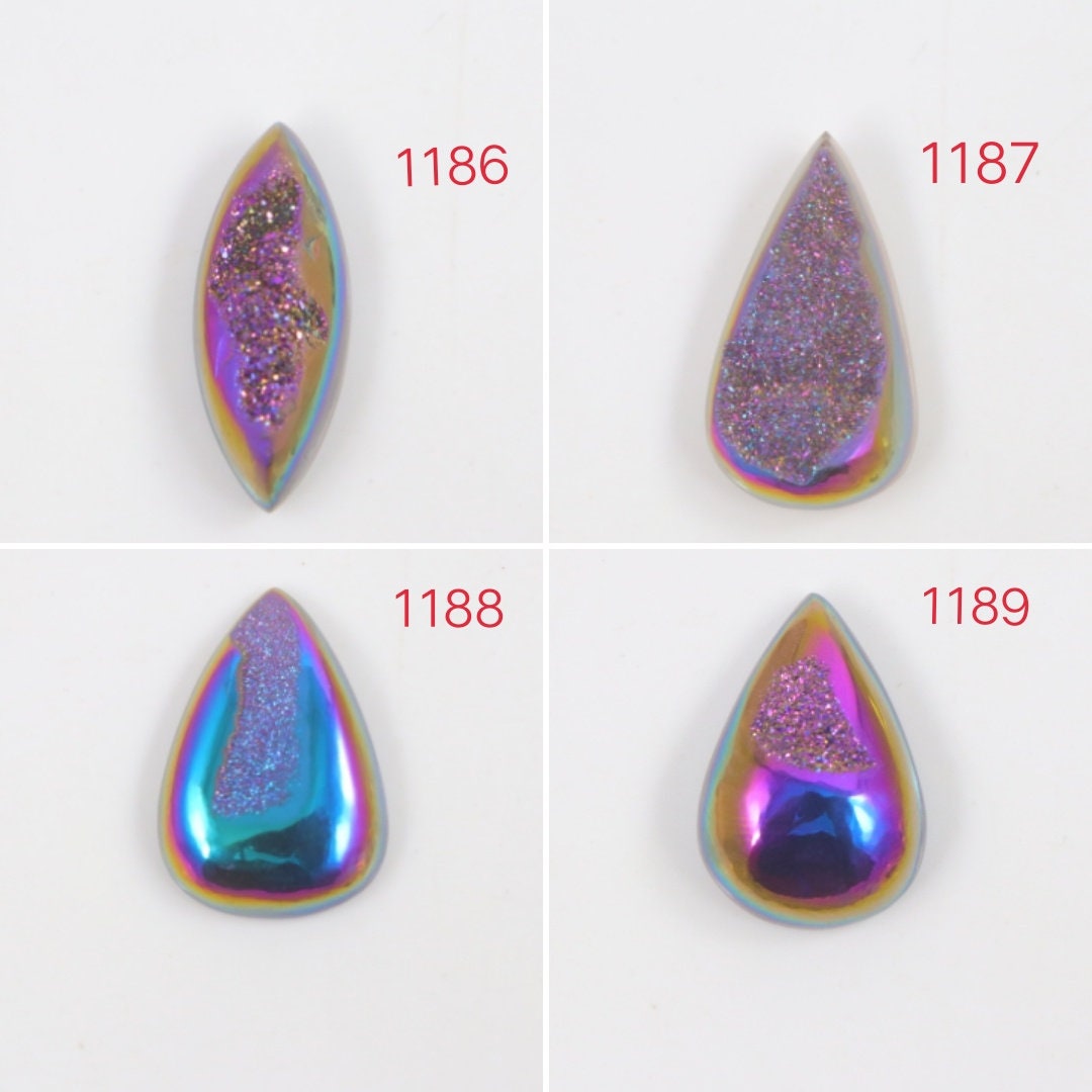 Multi Color Beautiful Rainbow Titanium Druzy, Natural Titanium Druzy ...