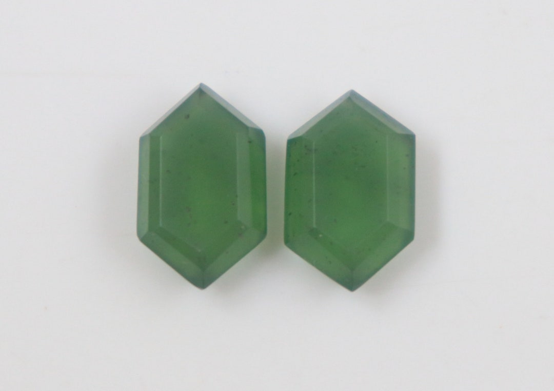 Natural Serpentine Faceted Hexagon Tablet Cut Gemstone, Serpentine ...