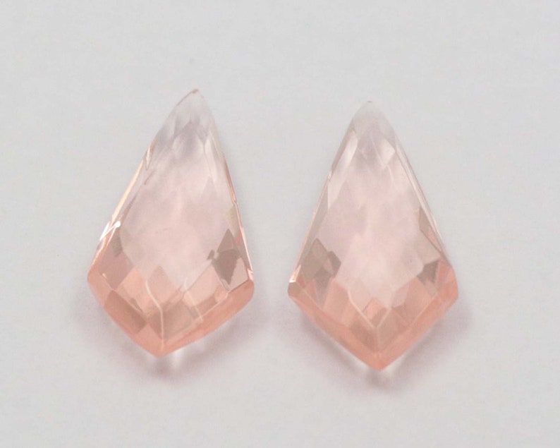 1 Match Pair Morganite Quartz Gemstone Morganite Quartz - Etsy