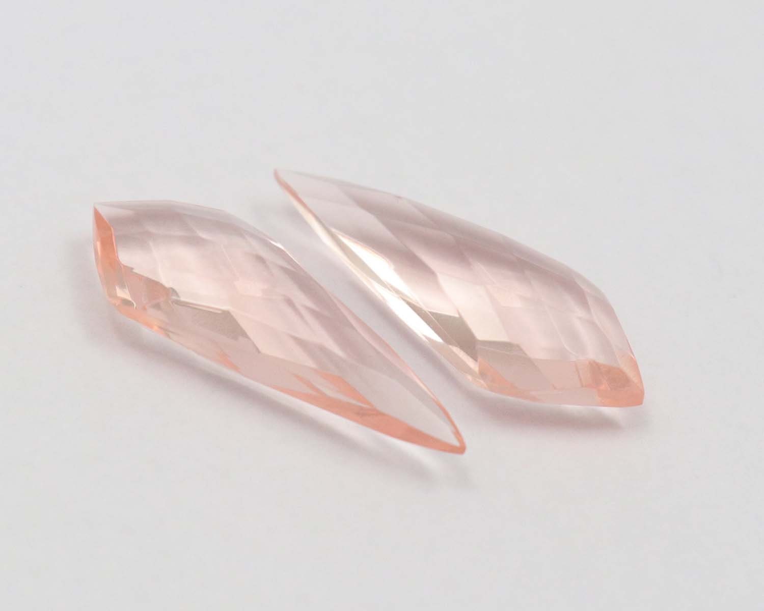 1 Match Pair Morganite Quartz Gemstone Morganite Quartz - Etsy