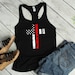 Thin Red Line Tank - Distressed Cross Summer Tank Top - Next Level ...
