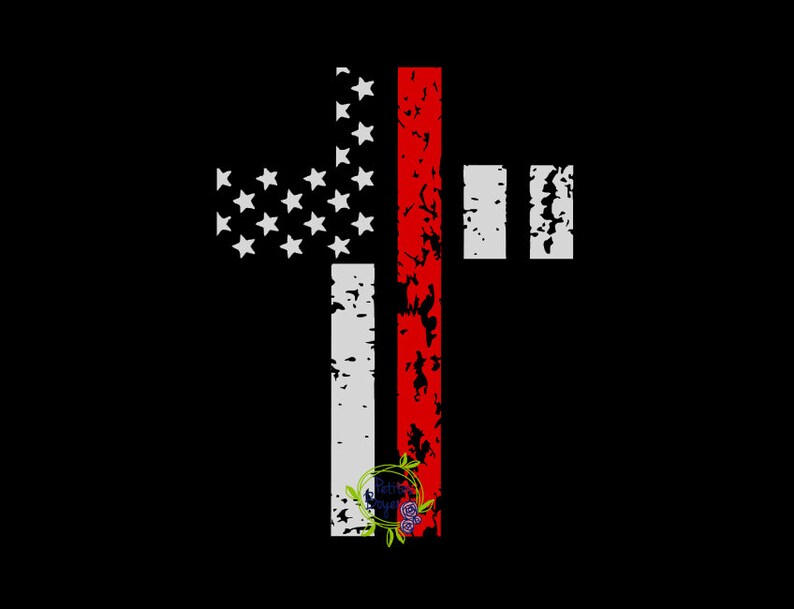 Thin Red Line Tank Distressed Cross Summer Tank Top Next | Etsy