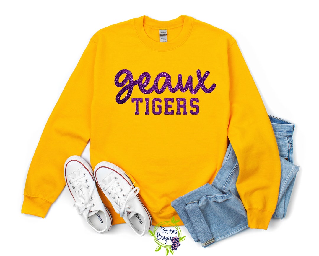 Geaux Tigers Sweatshirt GLITTER Tigers Game Day Shirt Unisex Football ...