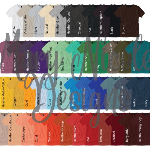 Every Color Digital File Shirt Color Chart // Tultex 202 - Etsy