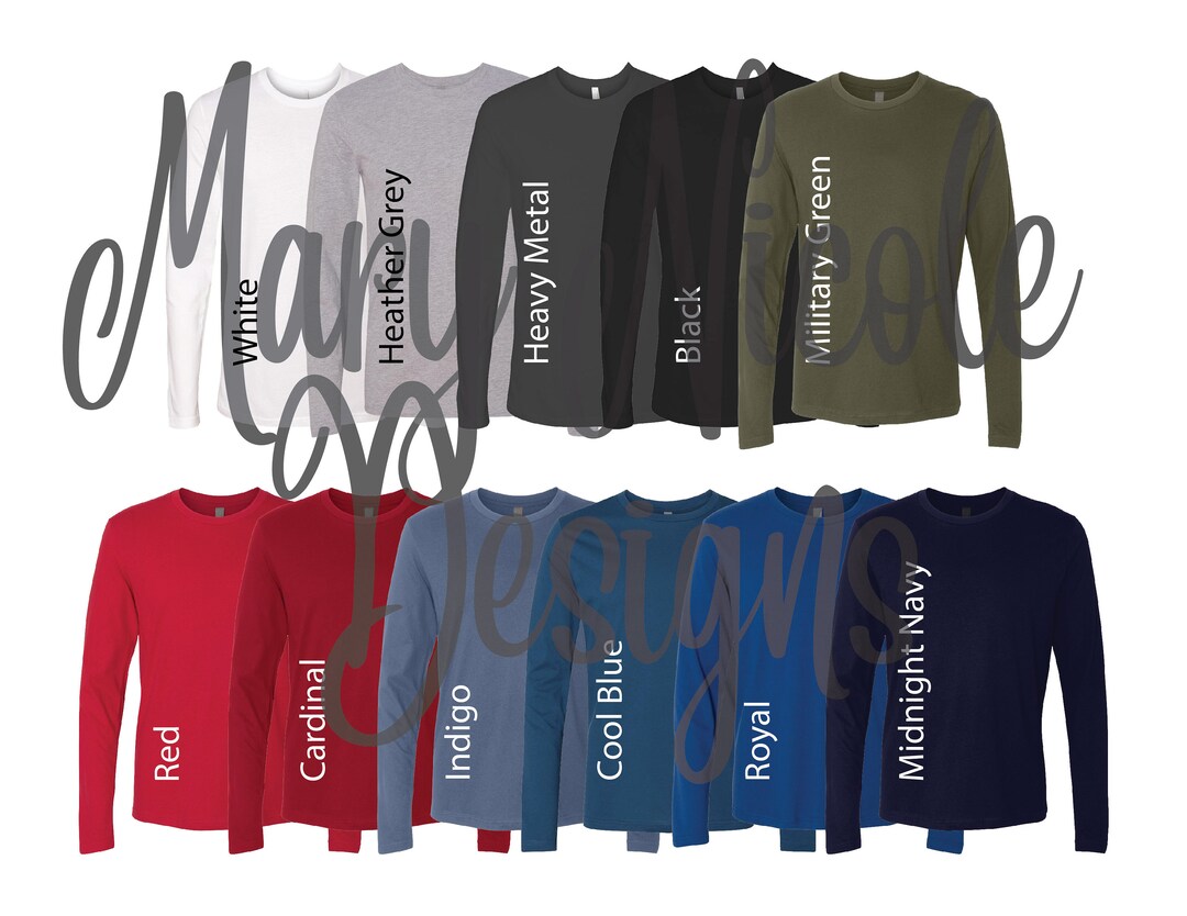 Next Level 3601 Digital File Shirt Color Chart // Next Level Shirt ...