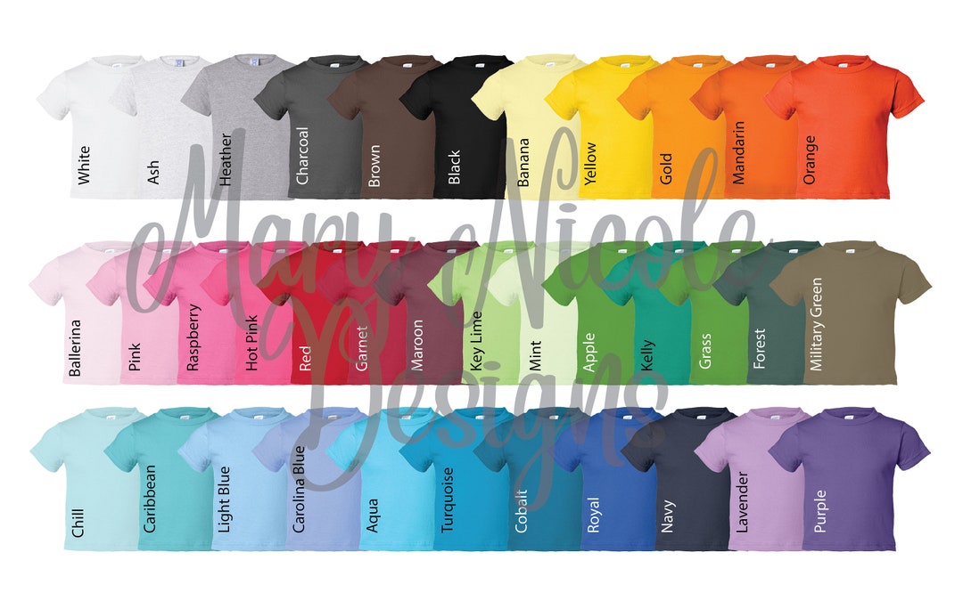 Every Color Digital File Shirt Color Chart // Rabbit Skins 3301 Shirt ...