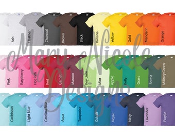 Every Color Digital File Shirt Color Chart // Rabbit Skins 3401 Infant ...