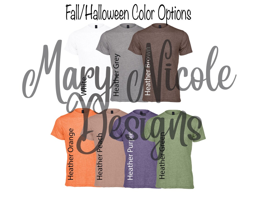 Fall Colors Digital File Shirt Color Chart // Tultex 241 Unisex Jersey ...