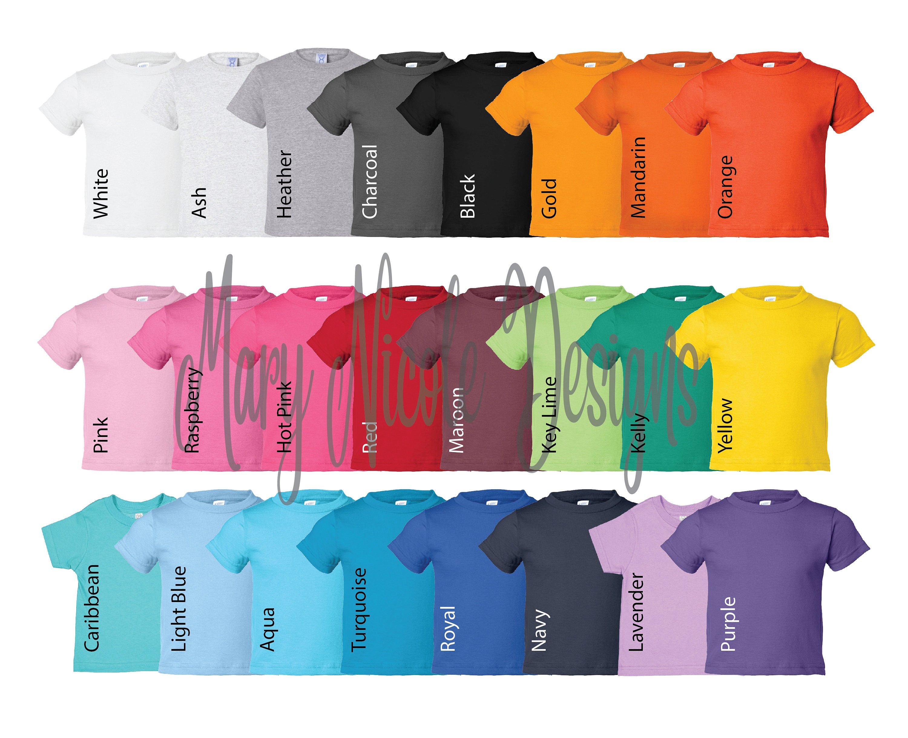 Every Color Digital File Shirt Color Chart // Rabbit Skins 3301 Shirt ...