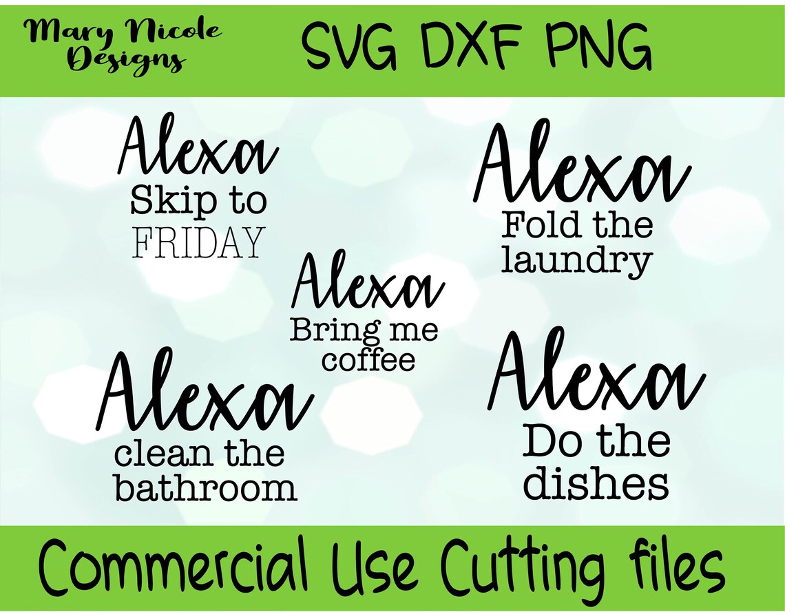 Alexa Svgs Digital Downloadsvgdxfpng Silhouette | Etsy