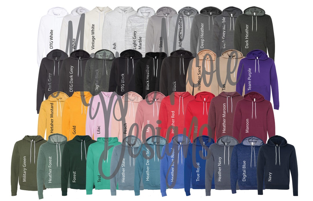 Every Color Digital File Shirt Color Chart //BELLA + CANVAS - Unisex ...