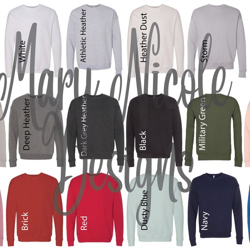 Jerzees 996MR Color Chart Every Color Digital File Shirt Color - Etsy