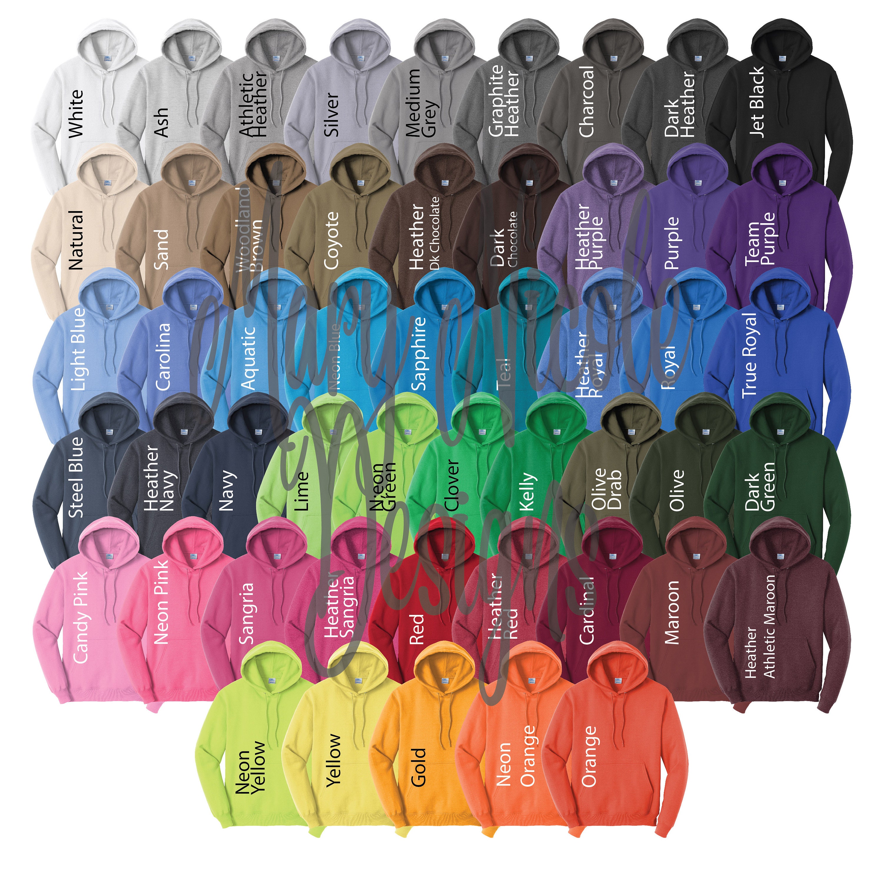 Every Color Digital File Shirt Color Chart // PORT AND COMPANY 78H ...