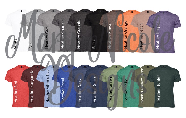 Chaque couleur Digital File Shirt Color Chart // tultex 241 | Etsy