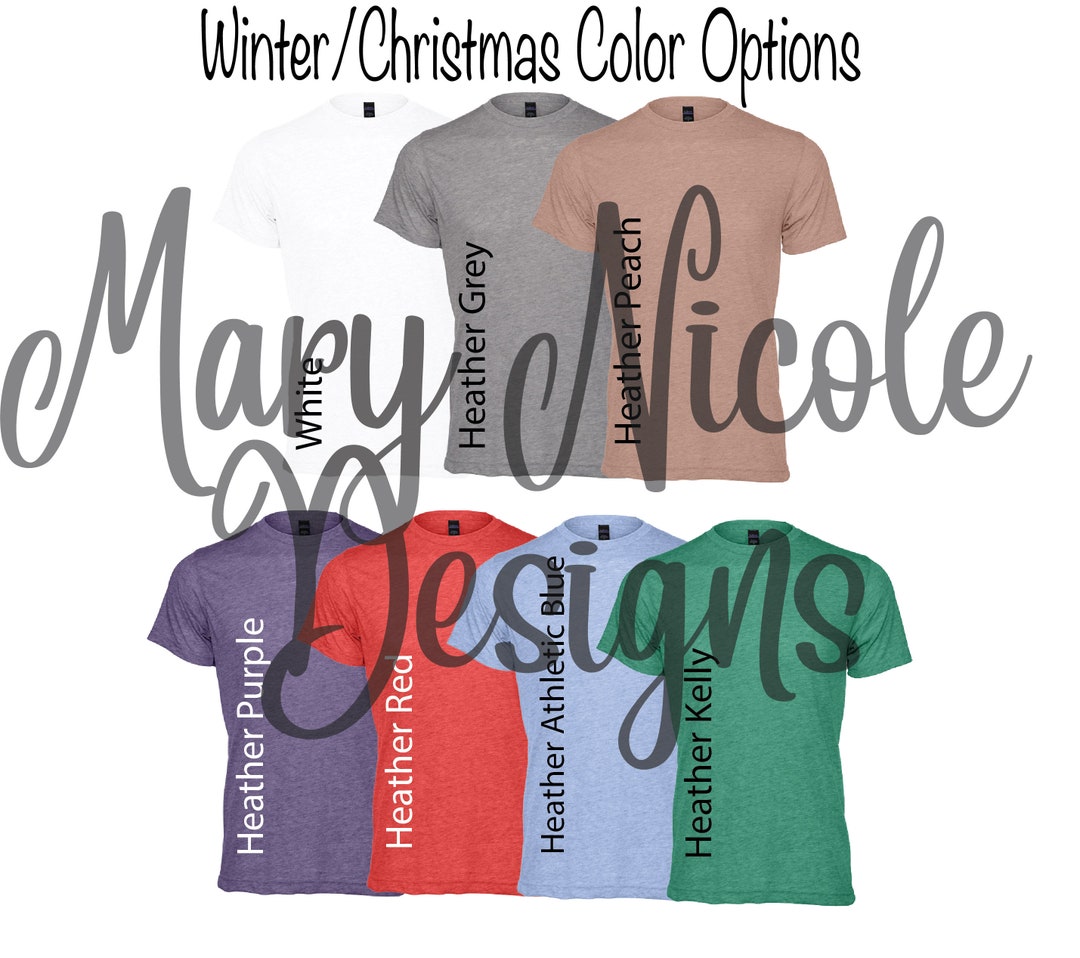 Christmas Colors Digital File Shirt Color Chart // Tultex 241 Unisex ...
