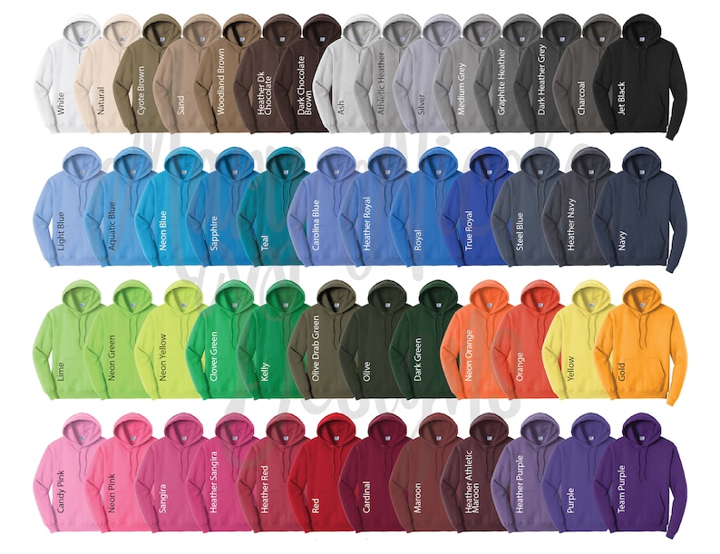 Port and Company 78h Color Chart // Etsy Color Chart // Tshirt Color ...