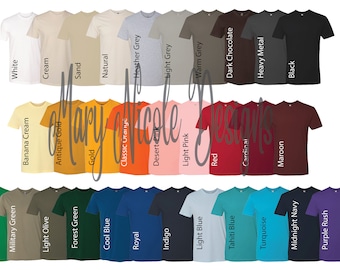 N1533 Digital File Shirt Color Chart // Next Level TANK Color Chart ...
