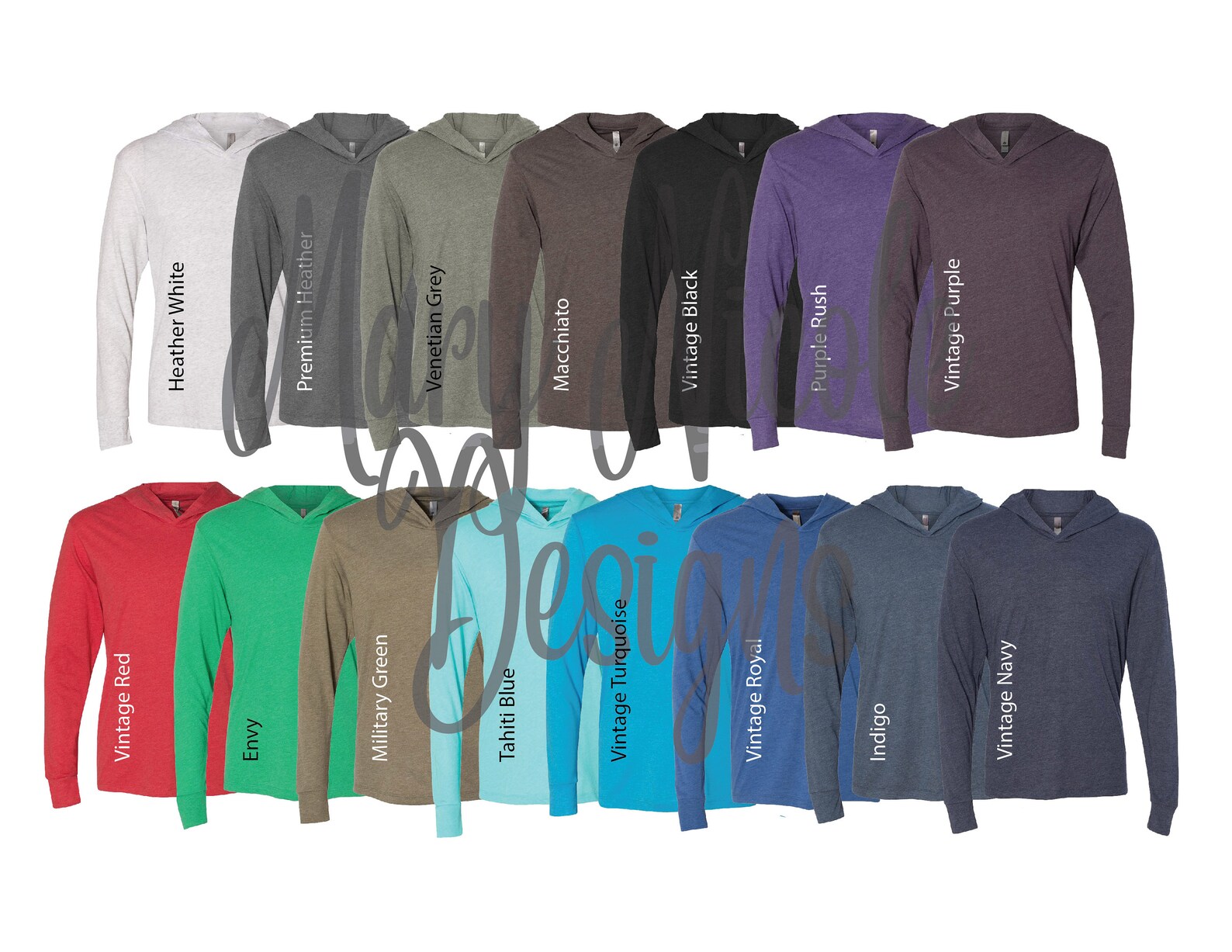Next Level 6021//digital File Shirt Color Chart //hooded Long Sleeve ...