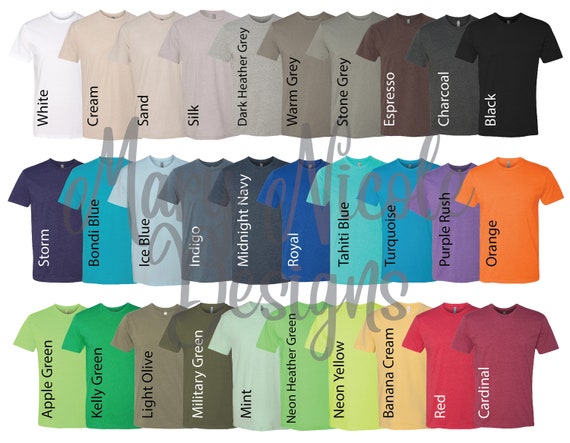 Next Level Shirt Colors Next Level 6210 Custom T Shirts Made To Order: