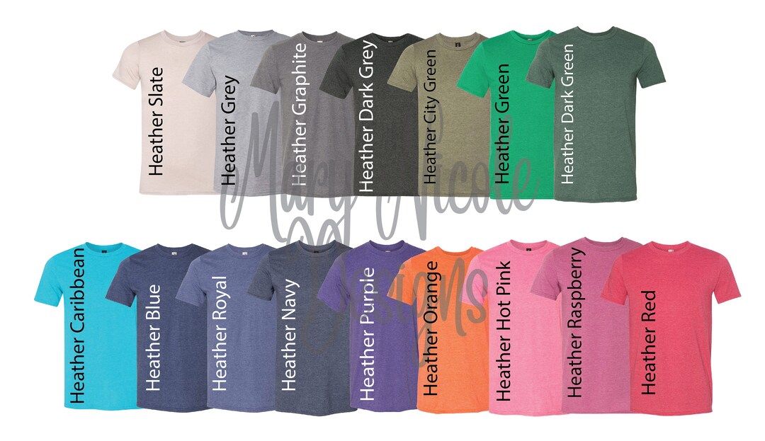 Anvil 980 Heather Color Chart Mockup, Anvil Mockup, Every Heather Color ...