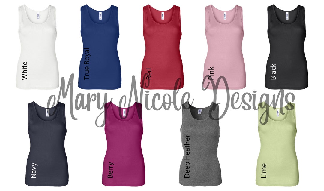 Bella and Canvas 1080/TANK Color Chart // Etsy Color Chart // Tshirt ...