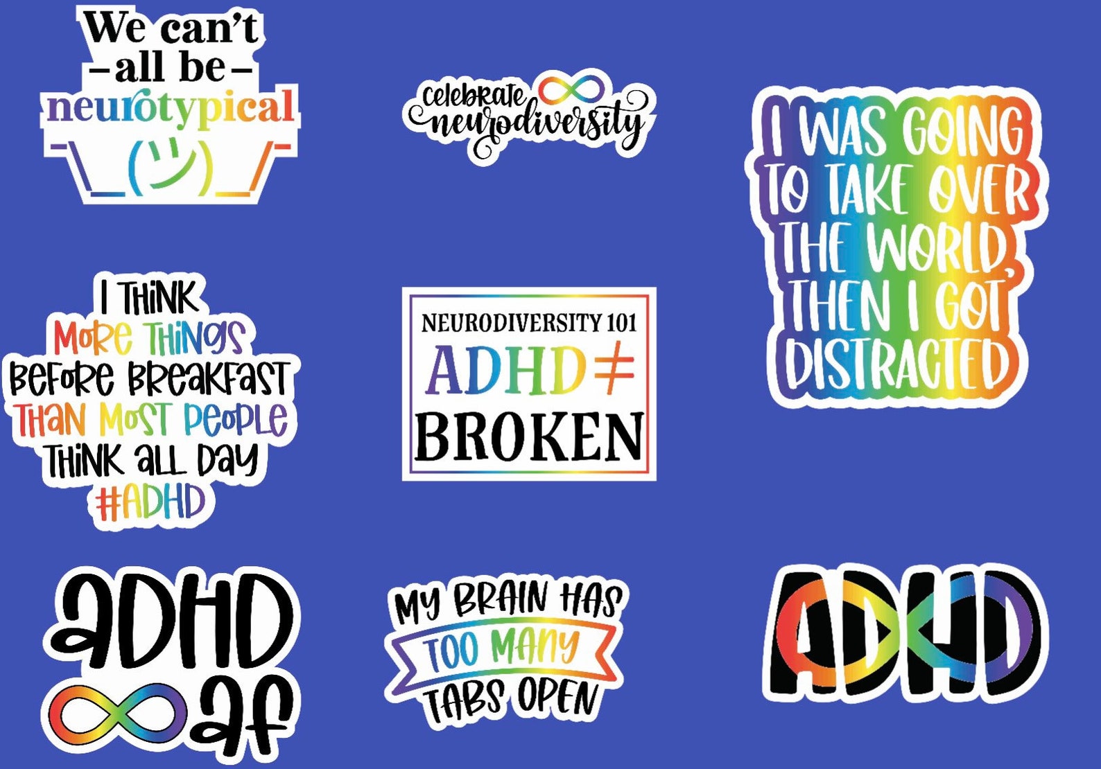 ADHD Support Stickers /awareness - Etsy Australia
