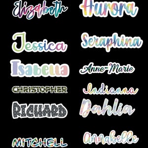 Offset Printed Vinyl Stickers Name Decal, Tag, Name Tag, Decal, Rainbow ...