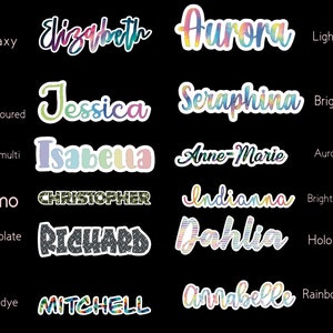 Offset Printed Vinyl Stickers Name Decal, Tag, Name Tag, Decal, Rainbow ...
