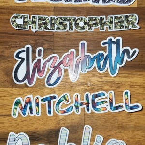 Offset Printed Vinyl Stickers Name Decal, Tag, Name Tag, Decal, Rainbow ...