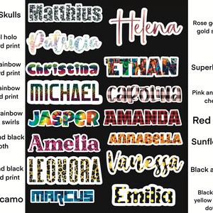 Offset Printed Vinyl Stickers Name Decal, Tag, Name Tag, Decal, Rainbow ...