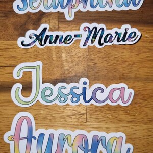 Offset Printed Vinyl Stickers Name Decal, Tag, Name Tag, Decal, Rainbow ...