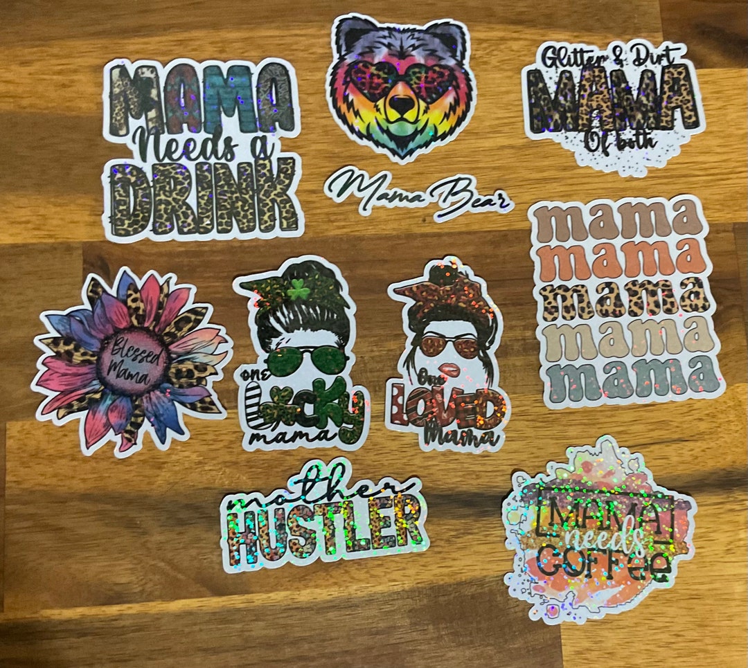 Mama Holographic Sticker Gloss Laminate Sticker Matte Sticker Vinyl ...