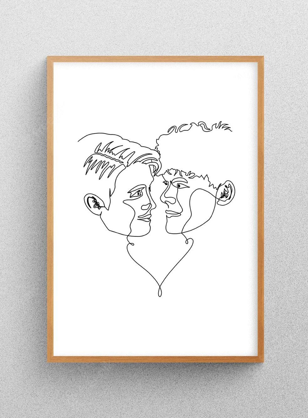 Nick and Charlie Heartstopper Inspired Line Drawing Poster Print sold ...